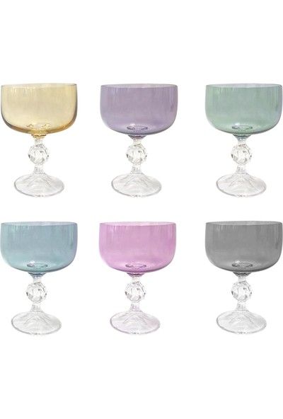 Bohemia Renkli Cam 6'lı Dondurmalık