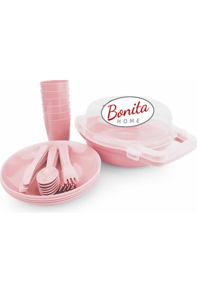 Bonita Home Piknik Seti 32 Parça Pembe Bonita Home Piknik Seti 32 Parça Pembe