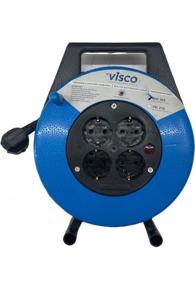 Visco Makaralı Seyyar Uzatma Kablosu 3 x 1,5-5 Metre (El Tipi) Visco Makaralı Seyyar Uzatma Kablosu 3 x 1,5-5 Metre (El Tipi)