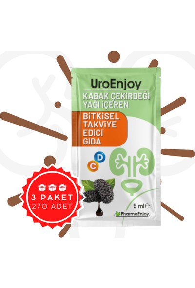 Pharma Enjoy Uroenjoy Karadut Özlü - Bitkisel Gıda Takviyesi - 270 Adet Pharma Enjoy Uroenjoy Karadut Özlü - Bitkisel Gıda Takviyesi - 270 Adet
