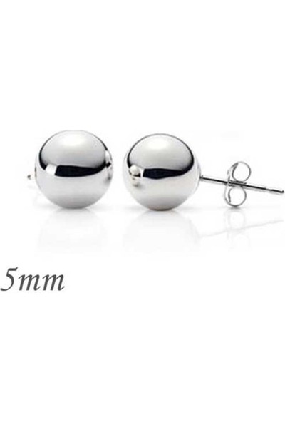 Gumush Gümüş Top Küpe - 5 mm