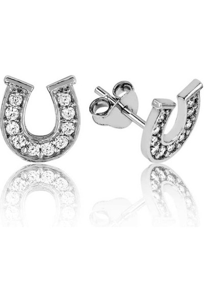 Gumush Gümüş Nal Çivili Küpe