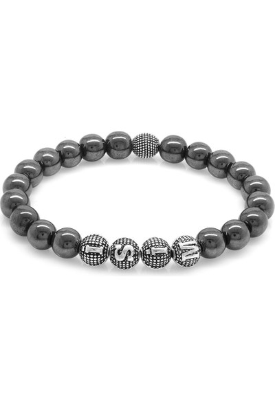 Nipora Hematit Metal Kombinli Kişiye Özel Isim Yazılı Küre Kesim Doğaltaş Bileklik Nipora Hematit Metal Kombinli Kişiye Özel Isim Yazılı Küre Kesim Doğaltaş Bileklik