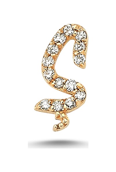 Ecce Harfli Pırlanta Tek Küpe 'Ş'