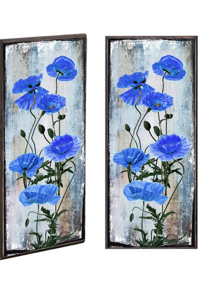 Dementia Art Ahşap Çerçeveli Mavi Gelincik Ahşap Tablo 30x60 Dementia Art Ahşap Çerçeveli Mavi Gelincik Ahşap Tablo 30x60