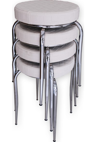 Özçelik Tabure Seti - 4 Adet (Beyaz) Özçelik Tabure Seti - 4 Adet (Beyaz)