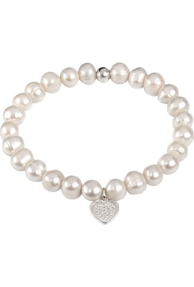 Ejoya Doğal İnci Ve Gümüş Kalp Bileklik 77708 Ejoya Doğal İnci Ve Gümüş Kalp Bileklik 77708