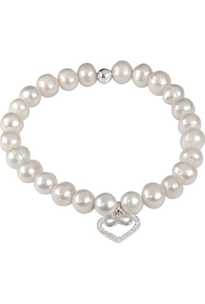 Ejoya Doğal İnci Ve Gümüş Sonsuzluk Kalp Bileklik Ejoya Doğal İnci Ve Gümüş Sonsuzluk Kalp Bileklik