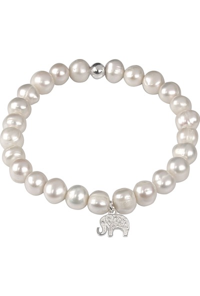 Ejoya Doğal İnci Ve Gümüş Uğurlu Fil Bileklik Ejoya Doğal İnci Ve Gümüş Uğurlu Fil Bileklik