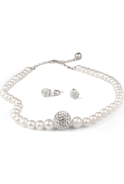 Ejoya Doğal İnci Ve Taşlı Top Set Es8055 Ejoya Doğal İnci Ve Taşlı Top Set Es8055