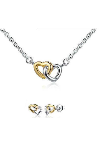 Ejoya Pırlanta Kalp Kolye Ve Küpesi