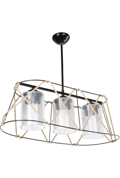 Modelight Gezegen 3Lü Optik Şeffaf Camlı Avize