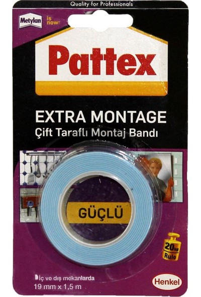 Pattex Çift Taraflı Bant Extra Montaj 1871238 Pattex Çift Taraflı Bant Extra Montaj 1871238