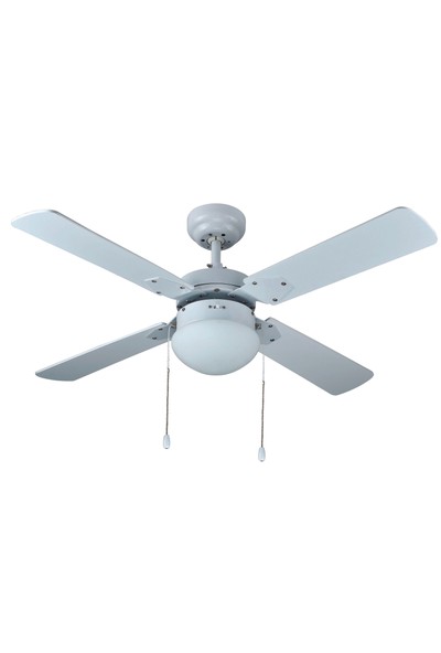 Kaşkar Aydınlatmalı 4 Kanatlı Tavan Vantilatörü Beyaz L42015