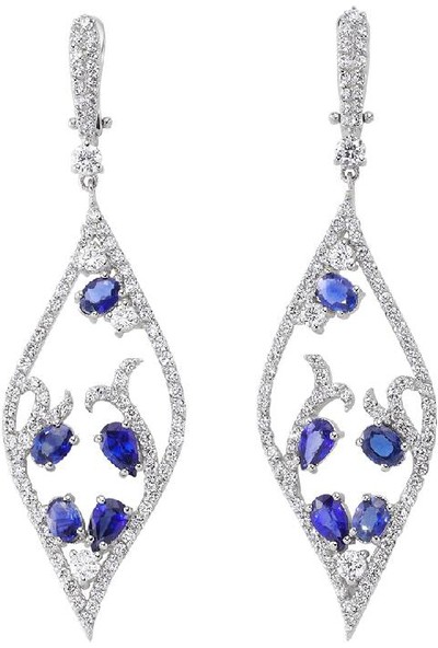Altınbaş Pırlanta Safir Küpe Arm006