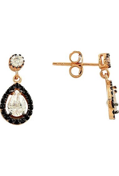 Bilezikhane Siyah Taşlı Damla Küpe 1.90 Gram 14 Ayar Altın