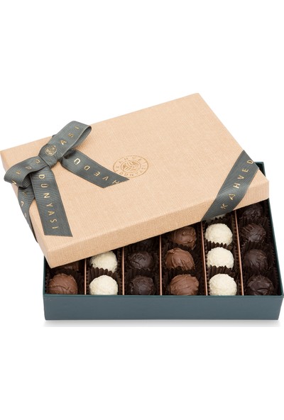 Kahve Dünyası Orta Boy Vip Kutu Trüf Çikolata 390gr Kahve Dünyası Orta Boy Vip Kutu Trüf Çikolata 390gr
