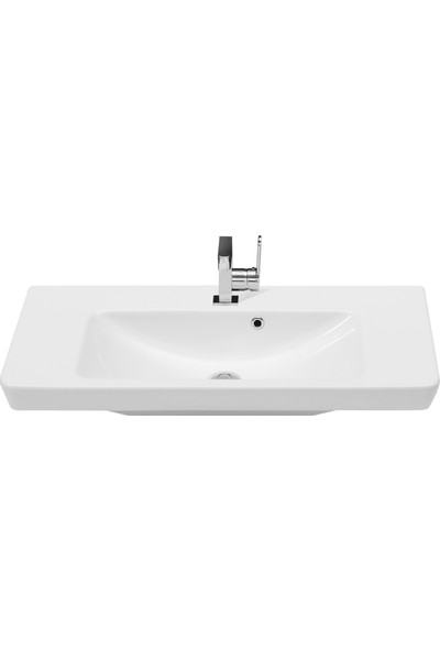 Turkuaz Seramik Turkuaz Porto 85 Cm Etajerli Dolap Uyumlu Lavabo 85X38