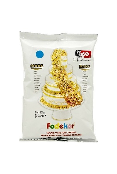Fo Mavi Kaplama Dekor ve Çiçek Yapımı İçin Şeker Hamuru 250 gr Fo Mavi Kaplama Dekor ve Çiçek Yapımı İçin Şeker Hamuru 250 gr