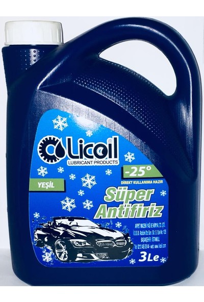 Licoil Süper Yeşil Antifriz 3 Kg Bidon (-25 Derece) Licoil Süper Yeşil Antifriz 3 Kg Bidon (-25 Derece)