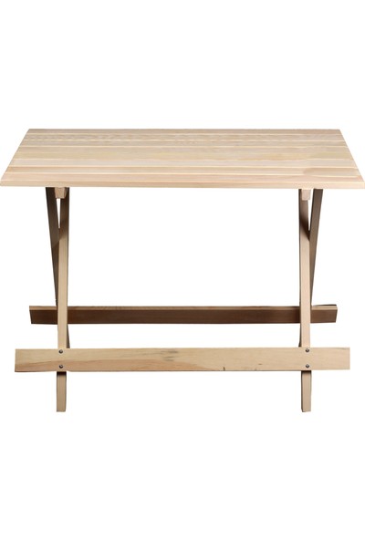 Katlanır piknik masası Doğal çam ağacı 60x90 Cm