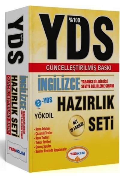 Yediiklim Yayınları YDS % 100 İngilizce Hazırlık Seti Güncel Baskı Yediiklim Yayınları YDS % 100 İngilizce Hazırlık Seti Güncel Baskı