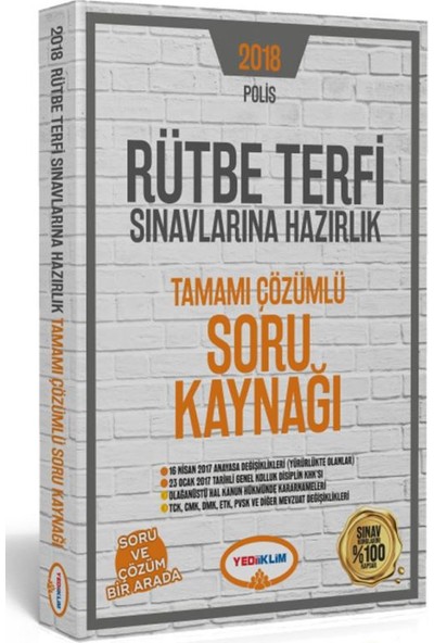 Yediiklim Yayınları 2018 Polis Rütbe Terfi Sınavlarına Hazırlık Tamamı Çözümlü Soru Kaynağı Yediiklim Yayınları 2018 Polis Rütbe Terfi Sınavlarına Hazırlık Tamamı Çözümlü Soru Kaynağı