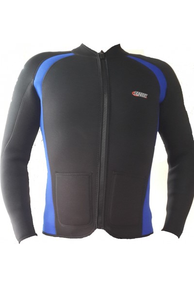 Tümopar Kollu Motorcu Yelek Neopren Siyah Mavi L