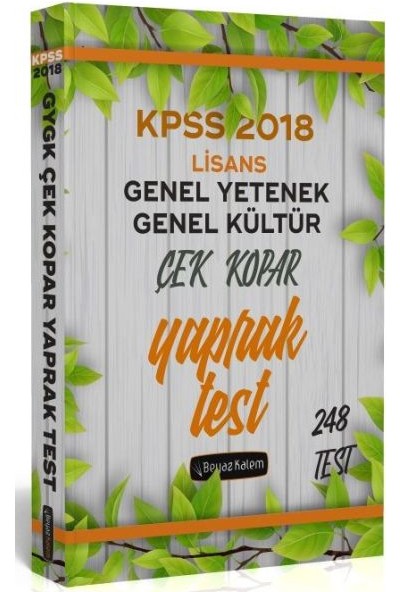 Beyaz Kalem 2018 Kpss Genel Yetenek Genel Kültür Çek Kopar Yaprak Test