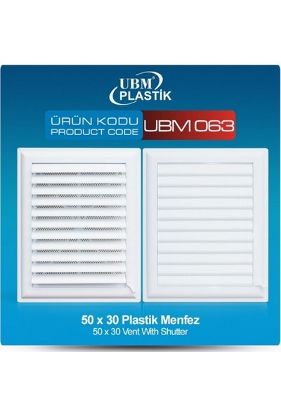 Ubm Plastik Menfez(50X30) Ubm Plastik Menfez(50X30)