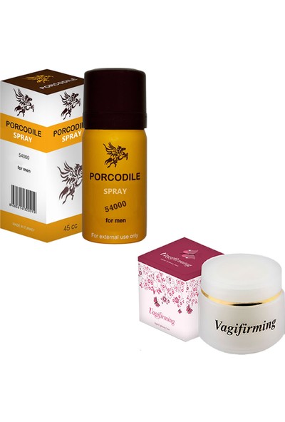 Porcodile For Men Sprey 45 cc + Vagifirming Genital Bakım Kremi 50 ml Porcodile For Men Sprey 45 cc + Vagifirming Genital Bakım Kremi 50 ml