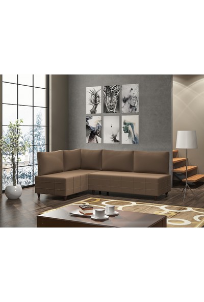 Evdemo Asude Köşe Koltuk Takımı Kahverengi Evdemo Asude Köşe Koltuk Takımı Kahverengi