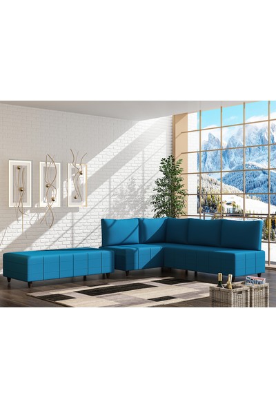 Evdemo Öznur Köşe Koltuk Takımı Mavi