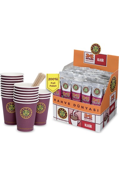 Kahve Dünyası 2'Si 1 Arada 200'Lu Full Paket Kahve Dünyası 2'Si 1 Arada 200'Lu Full Paket