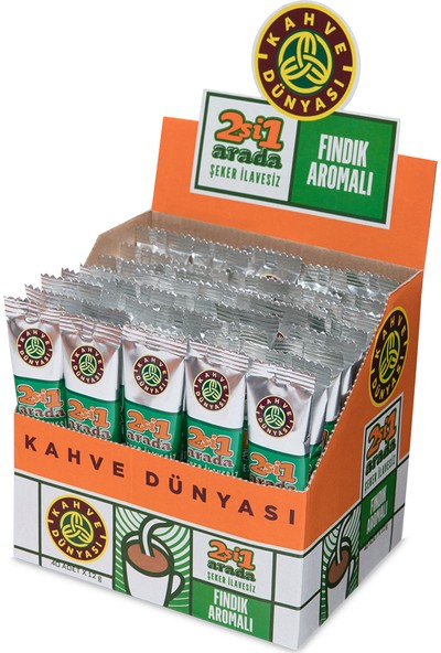 Kahve Dünyası 2si1 Arada Fındık Aromalı 40lı Paket Kahve Dünyası 2si1 Arada Fındık Aromalı 40lı Paket