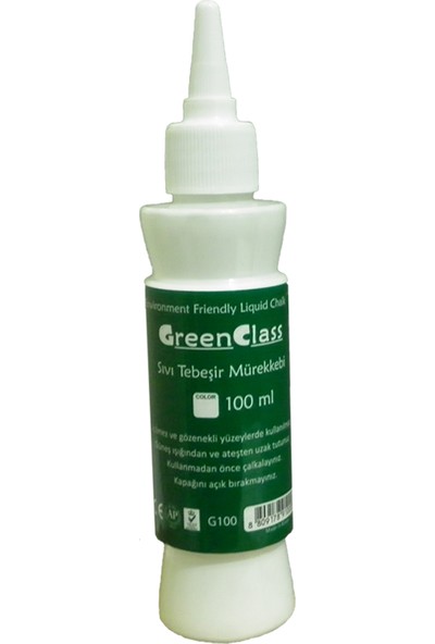 Green Class Beyaz Sıvı Tebeşir Mürekkebi 100 Ml Green Class Beyaz Sıvı Tebeşir Mürekkebi 100 Ml