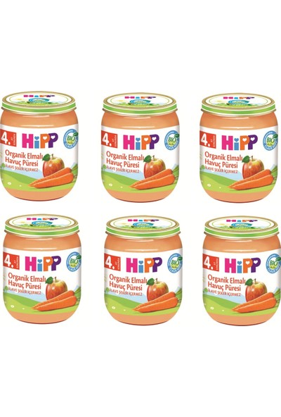 HiPP Organik Elmalı Havuç Püresi 125 gr. 6 Adet