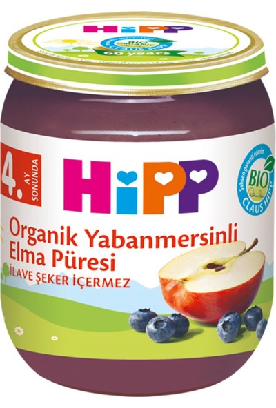 HiPP Organik Yabanmersinli Elma Püresi 125 gr.