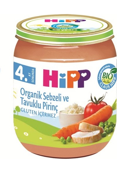 HiPP Organik Sebzeli Ve Tavuk Pirinç 125 gr.