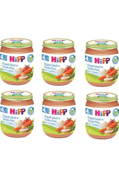 HiPP Organik Sebzeli Ve Tavuk Pirinç 125 gr. 6 Adet