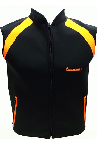 Motospartan Kolsuz Motorcu Yelek Neopren Siyah Turuncu (L) Beden Motospartan Kolsuz Motorcu Yelek Neopren Siyah Turuncu (L) Beden