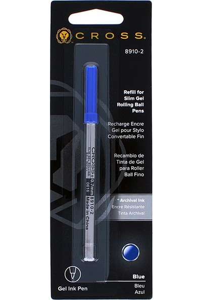 Cross 8910-2 Slim Roller İçin İnce Jel Roller Refill Mavi Cross 8910-2 Slim Roller İçin İnce Jel Roller Refill Mavi