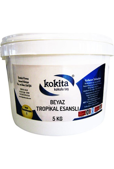 Kokita Beyaz Kokulu Taş Tozu Tropikal Esanslı 5 kg Kokita Beyaz Kokulu Taş Tozu Tropikal Esanslı 5 kg