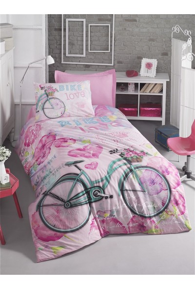 Cottonbox Bike Pembe Tek Kişilik Nevresim Takımı