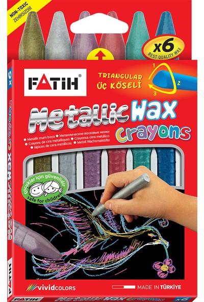 Fatih Metallic Wax Crayon 6 Renk Jumbo Fatih Metallic Wax Crayon 6 Renk Jumbo