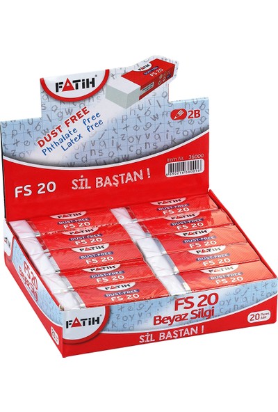 Fatih Fs20 Beyaz Silgi 20 Adet Fatih Fs20 Beyaz Silgi 20 Adet