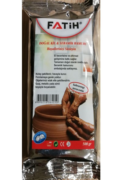 Fatih Doğal Kil & Seramik Hamuru 500 Gr Kahverengi Fatih Doğal Kil & Seramik Hamuru 500 Gr Kahverengi