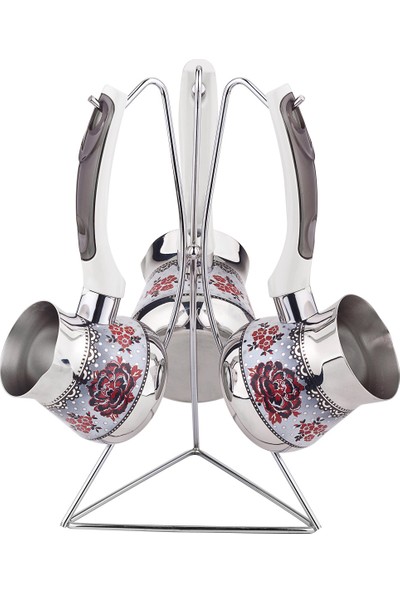 Özkent Kristal Desenli Cezve Takımı Siyah