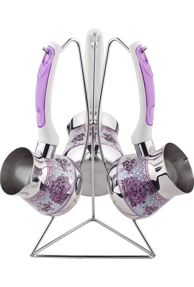 Özkent Kristal Desenli Cezve Takımı Lila Özkent Kristal Desenli Cezve Takımı Lila
