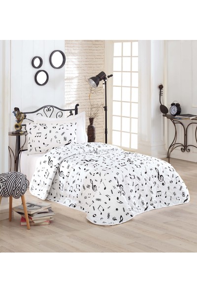 Eponj Home B&W Kapitone Yatak Örtüsü Seti Tek Kişilik Melodiy Beyaz Eponj Home B&W Kapitone Yatak Örtüsü Seti Tek Kişilik Melodiy Beyaz